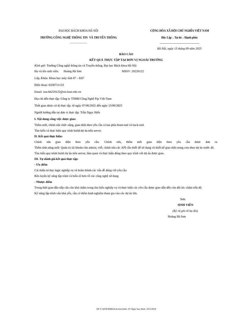 [Sict.qt08.Bm02] Báo Cáo Ttdn | PDF