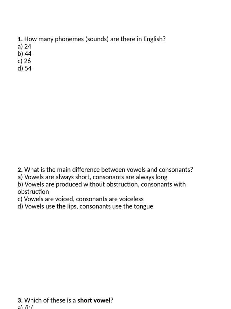 English Phonemes and Vowel Rules | PDF | Consonant | Vowel