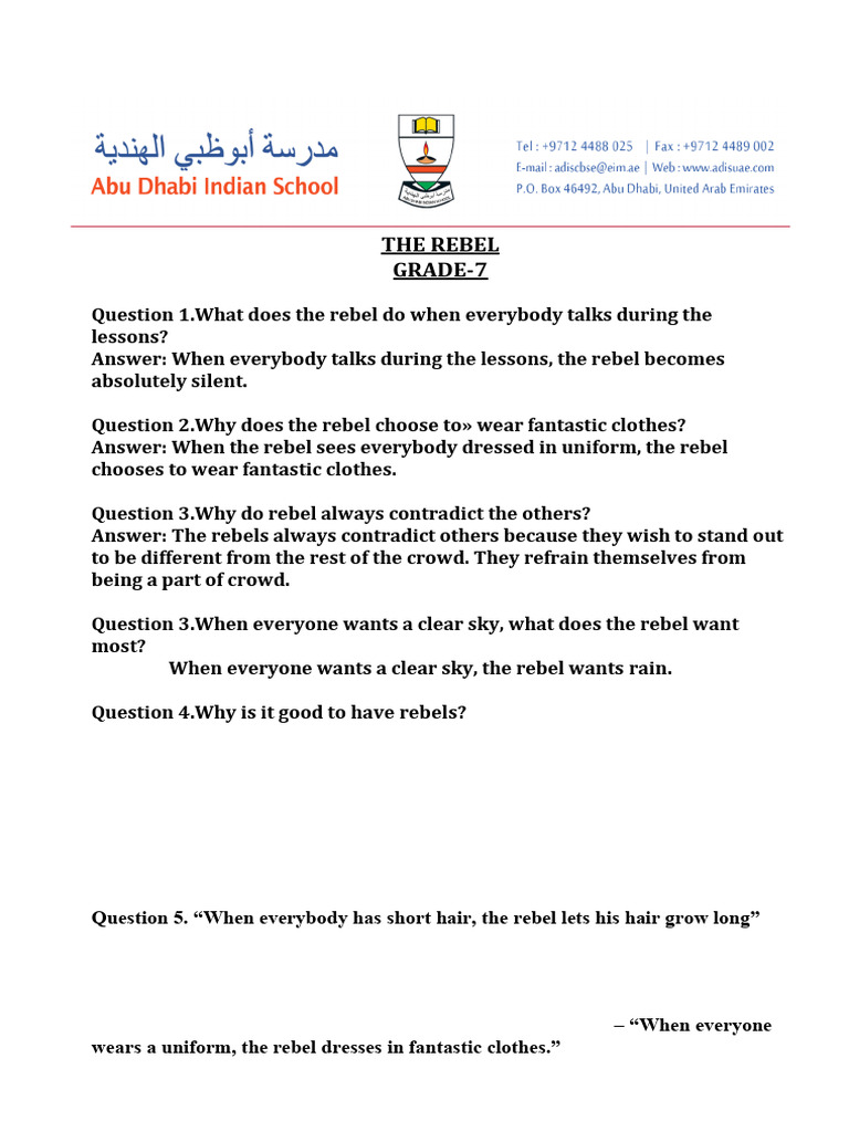 Understanding the Rebel's Nature | PDF