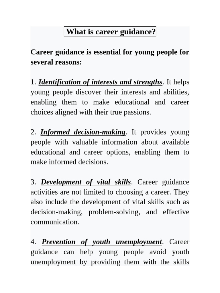 What Is Career Guidance - ..................... | PDF | Mentorship | Decision Making