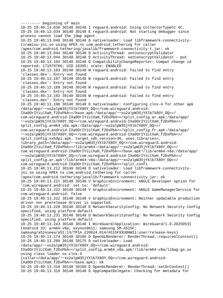 WireGuard Android Log Analysis | PDF | Operating System Families ...