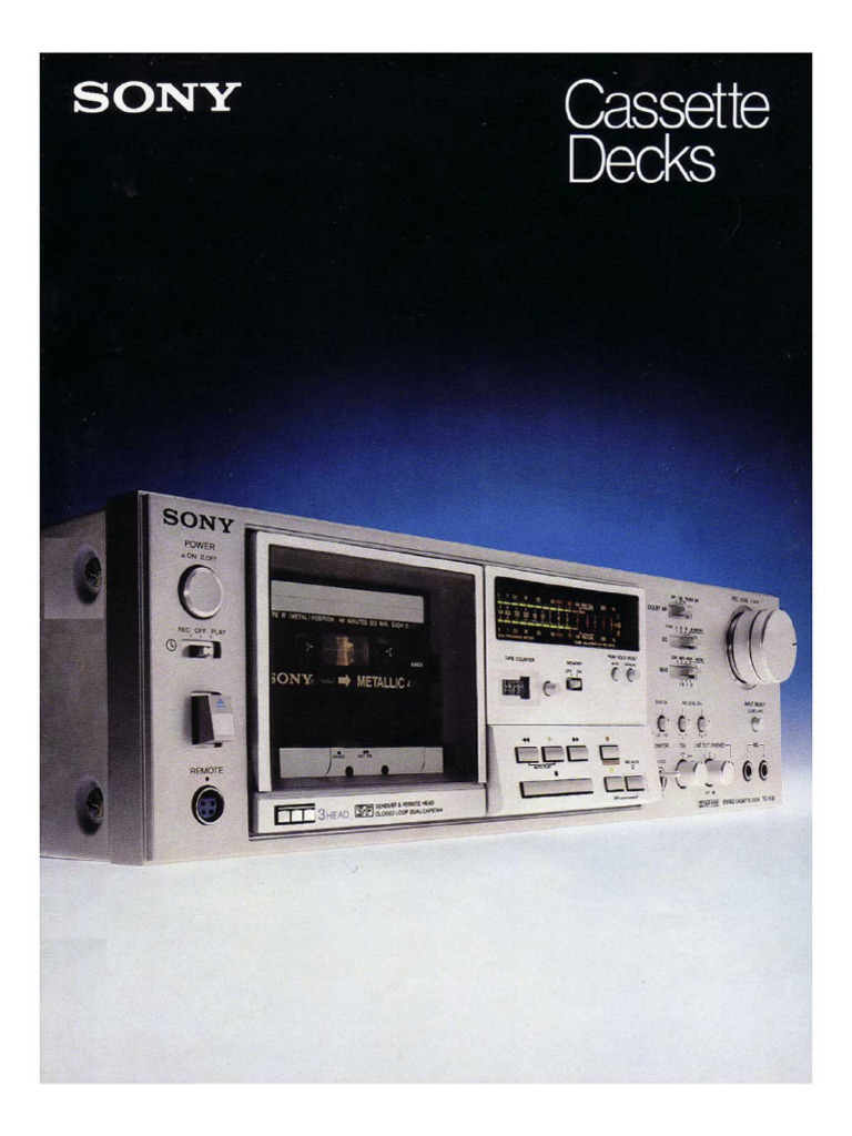 Sony A Cassette Decks TCK Catalog | PDF