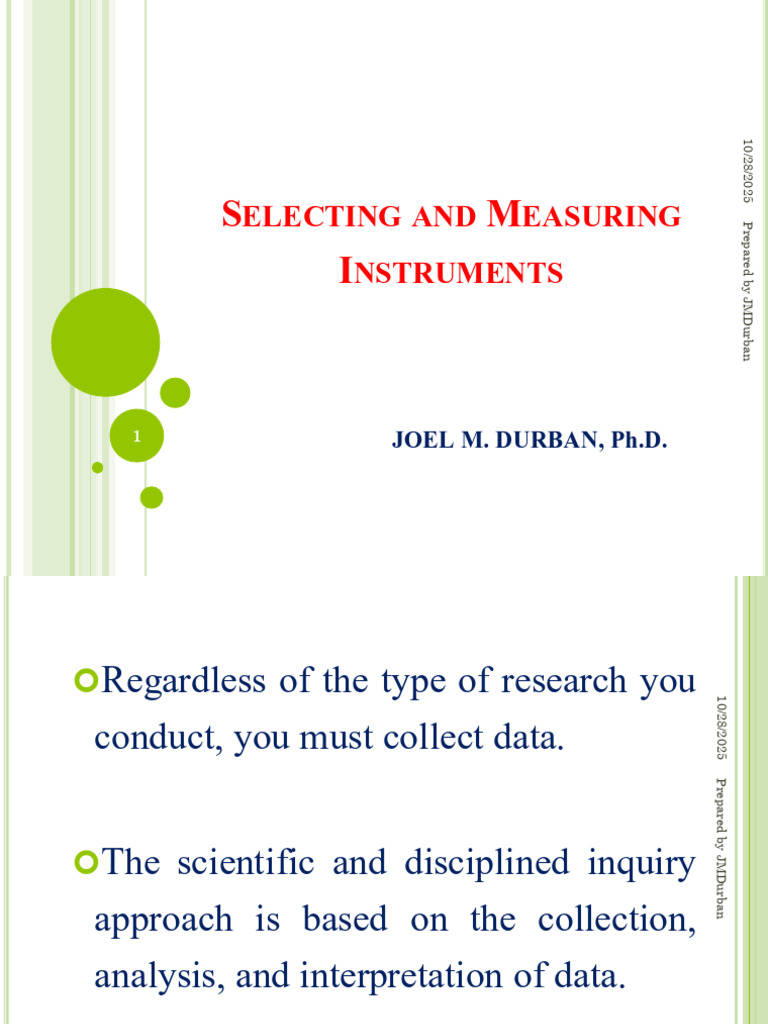 Lesson 5 Selecting and Measuring Instruments | PDF | Level Of ...