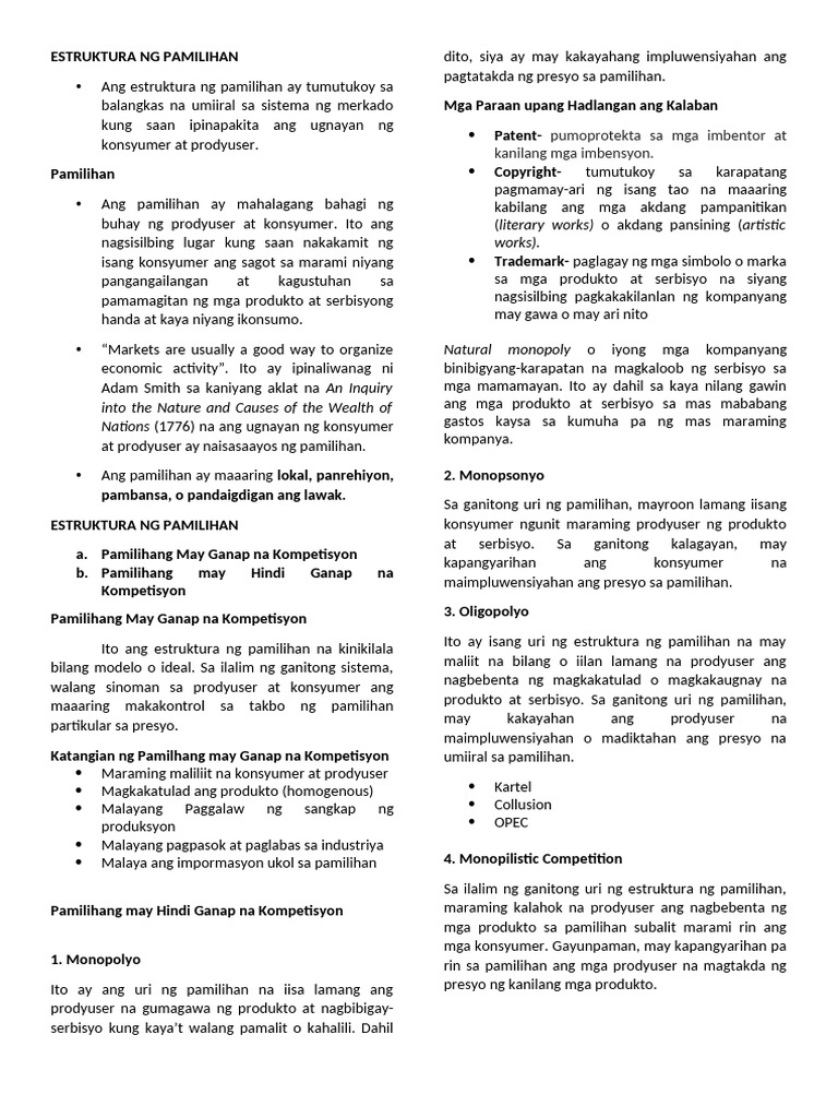 Pamilihan | PDF