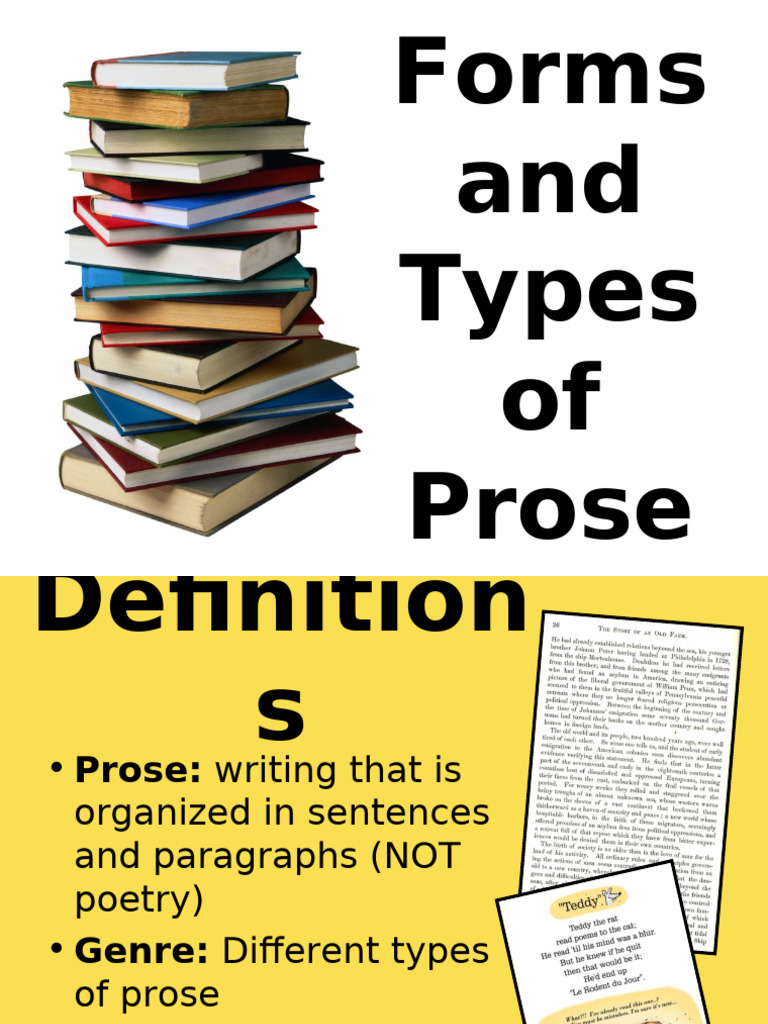 Types and Forms of Prose Explained | PDF | Fable | Literary Theory