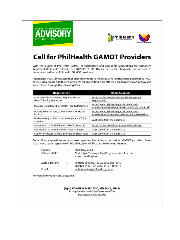GAMOT Checklist | PDF