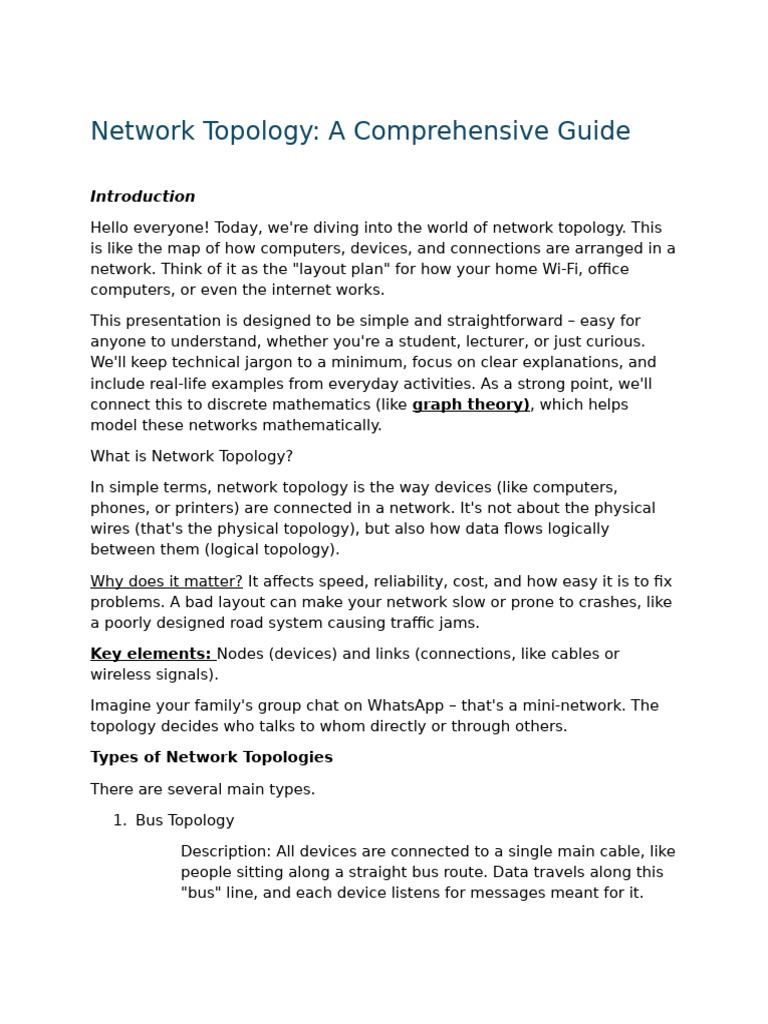 Application of Discrete in Network Topology | PDF | Network Topology ...