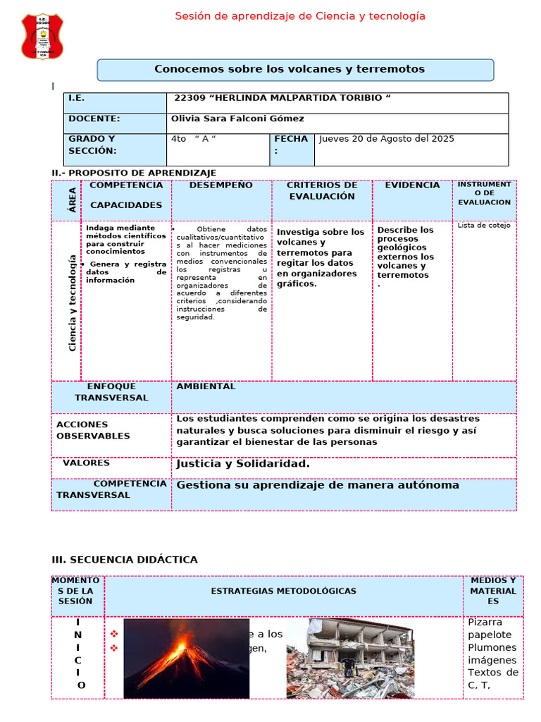 C.T. Volcanes y Terremotgos AGOS. | PDF | Tierra | Agua
