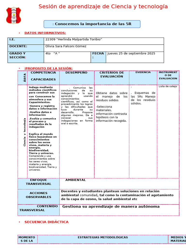 C.T. Las 5R | PDF | Tierra | Agua