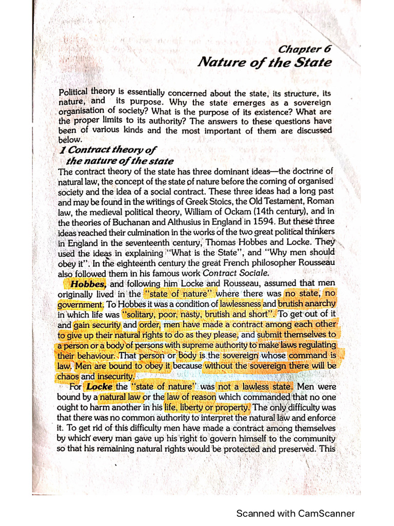 Contract Theory - Hobbes, Locke and Rousseau | PDF