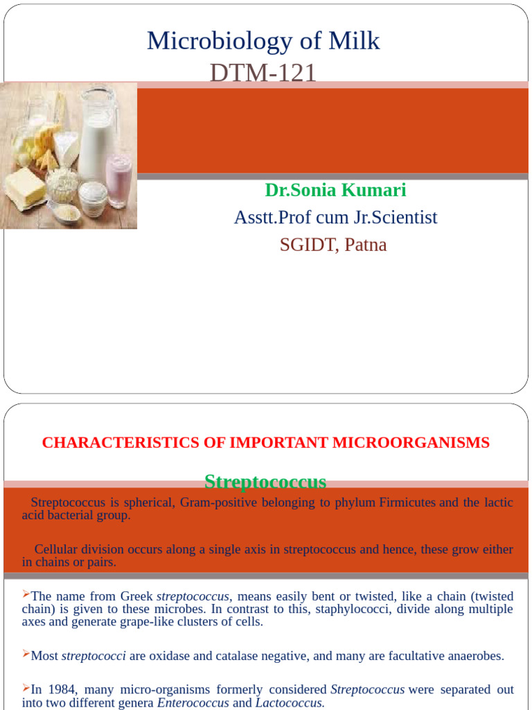 Characteristic of Important Dairy Microorganisms | PDF | Streptococcus ...