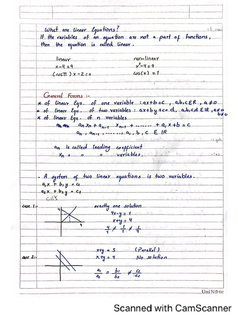 Linear Algebra Notes Before Midterm | PDF