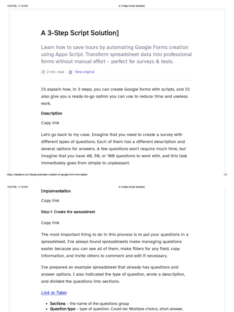 Automate Google Forms with Apps Script | PDF | Spreadsheet | Software ...