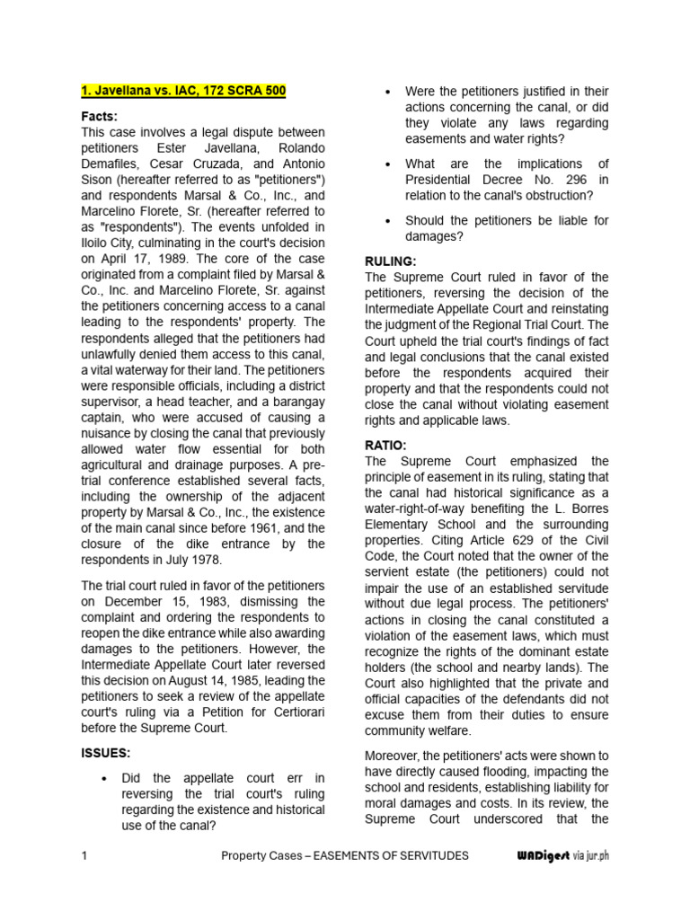 7 Property Case Digests Donation | PDF | Easement | Property