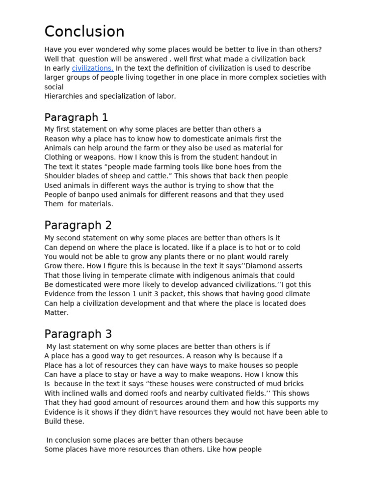 Unit Essay Map | PDF | Natural Disasters | Civilization