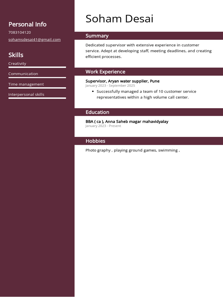 CV - Soham Desai | PDF