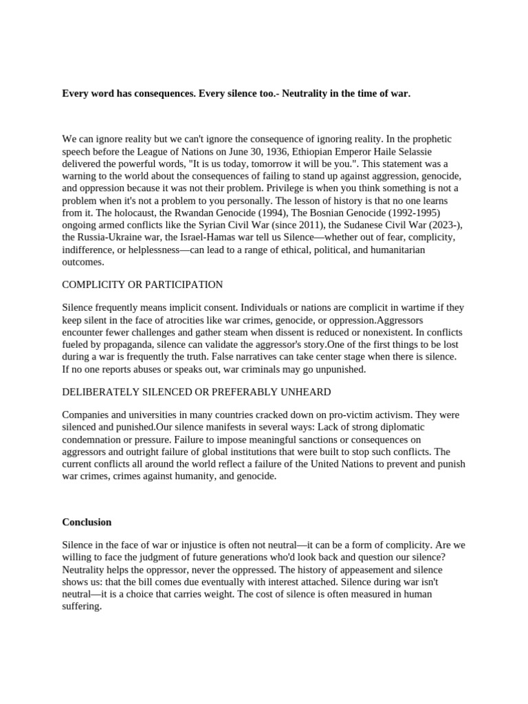 Neutrality and War | PDF | Genocides | Crimes