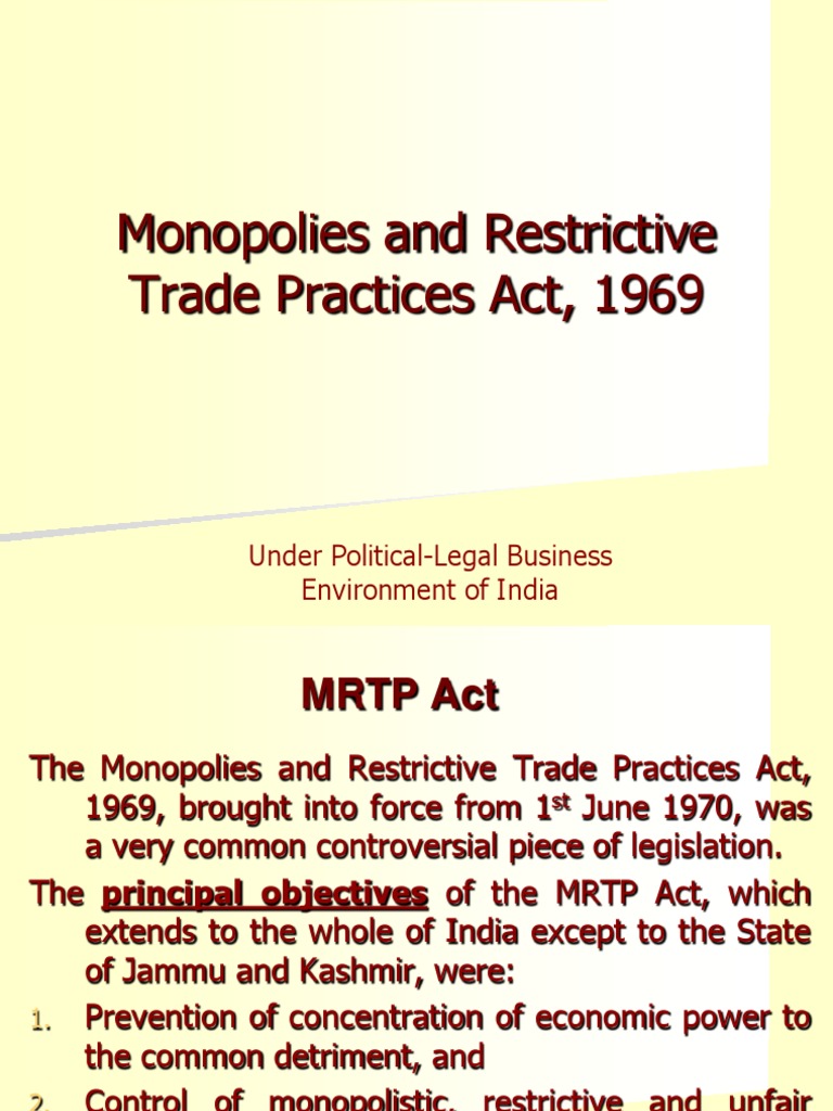 8 - MRTP Act | PDF