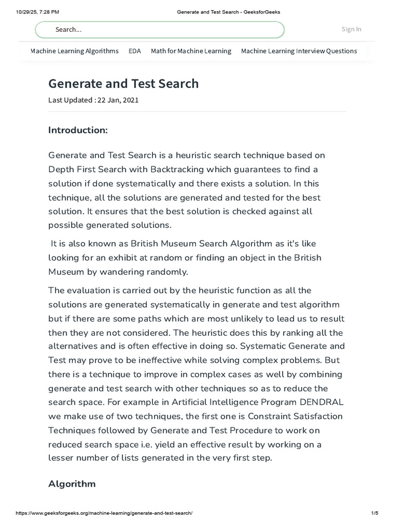 Generate and Test Search | PDF | Mathematical Optimization | Applied ...