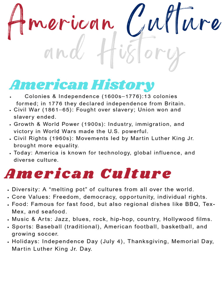 American Culture and History | PDF