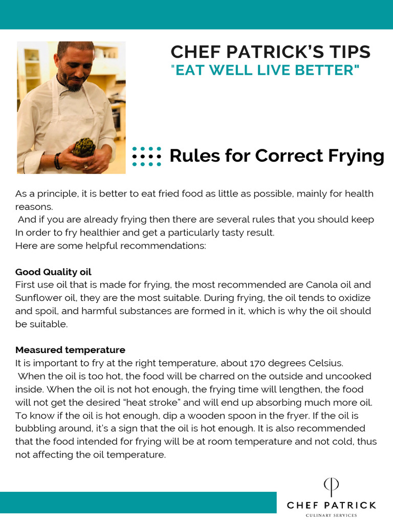 Chef Patrick's Tips - Correct Frying | PDF