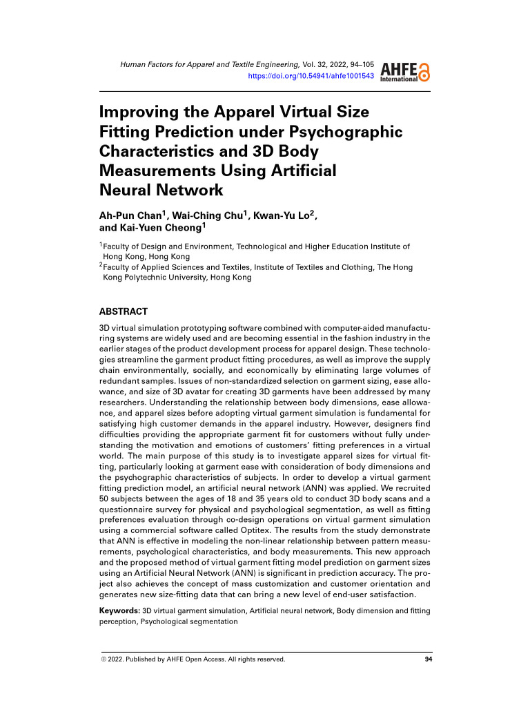 Improving The Apparel Virtual Size Fitting Prediction Under ...
