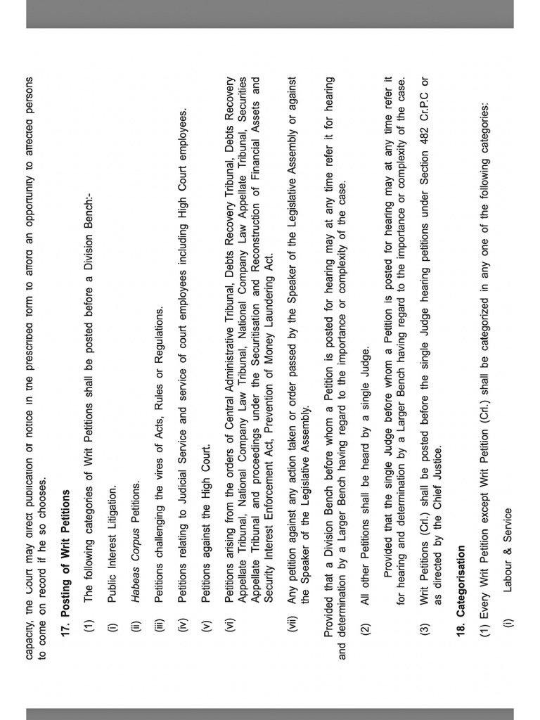 Writ Rules Rule 17 | PDF