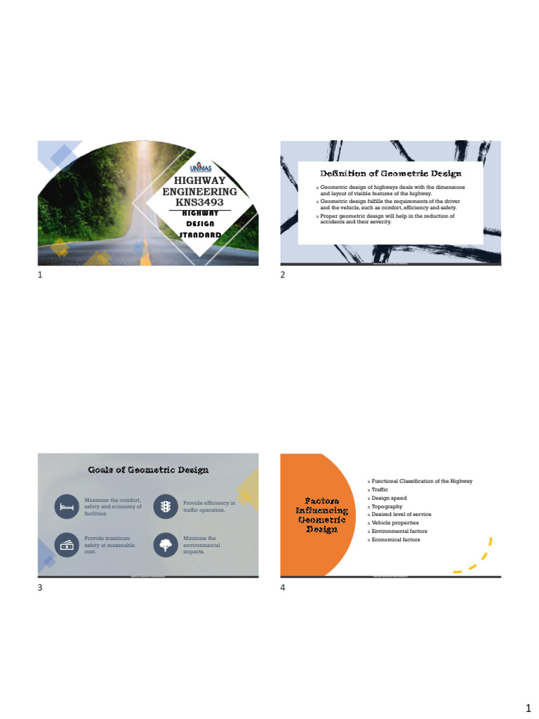 Highway Geometric Design Standards Guide | PDF | Traffic | Truck