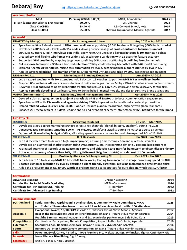 Debaraj Roy Resume 2025 | PDF