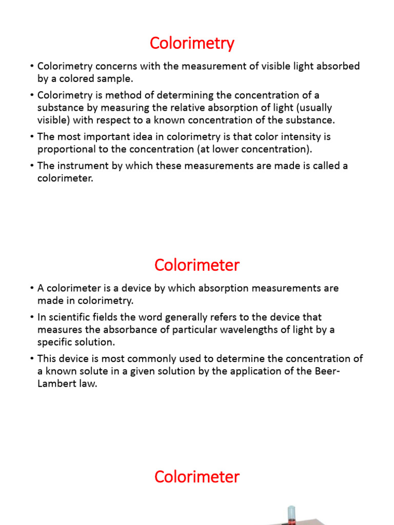 Colorimetry | PDF
