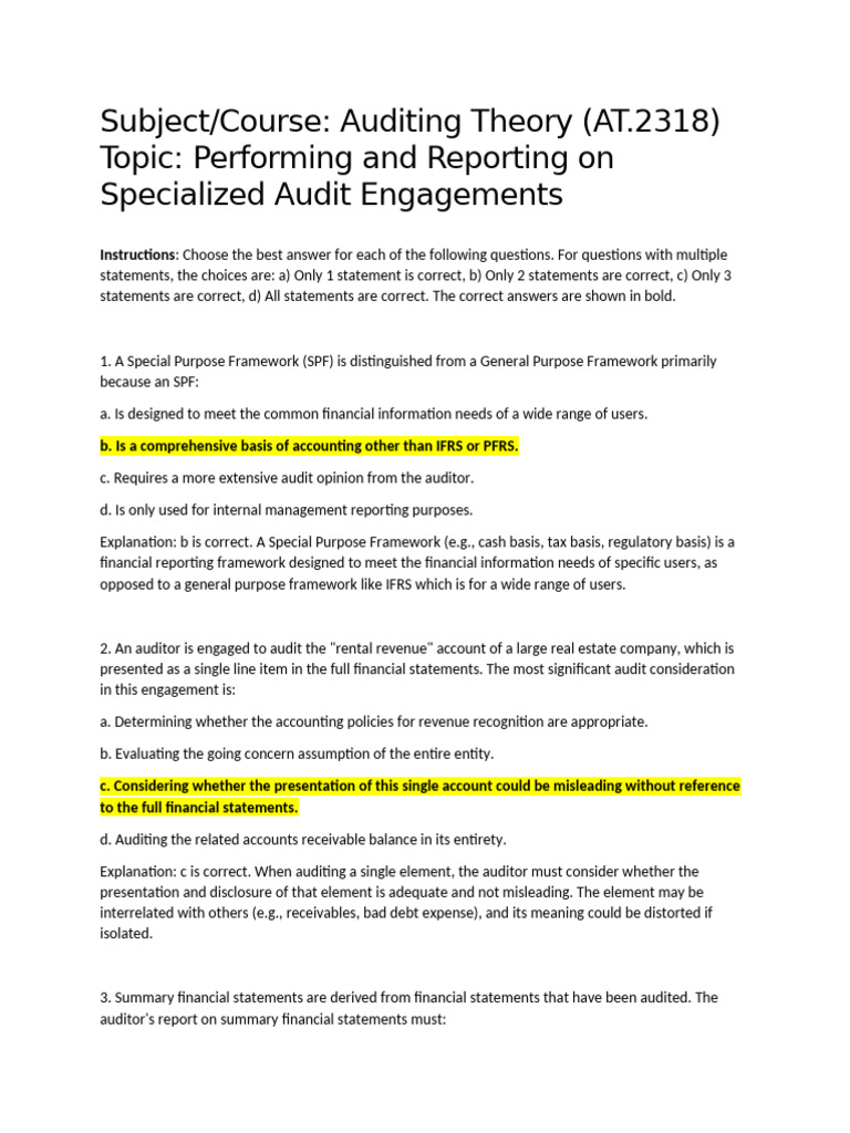 Specialized Audit Engagements Guide | PDF | Auditor's Report | Audit
