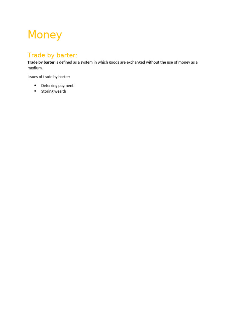 Understanding Barter Systems | PDF