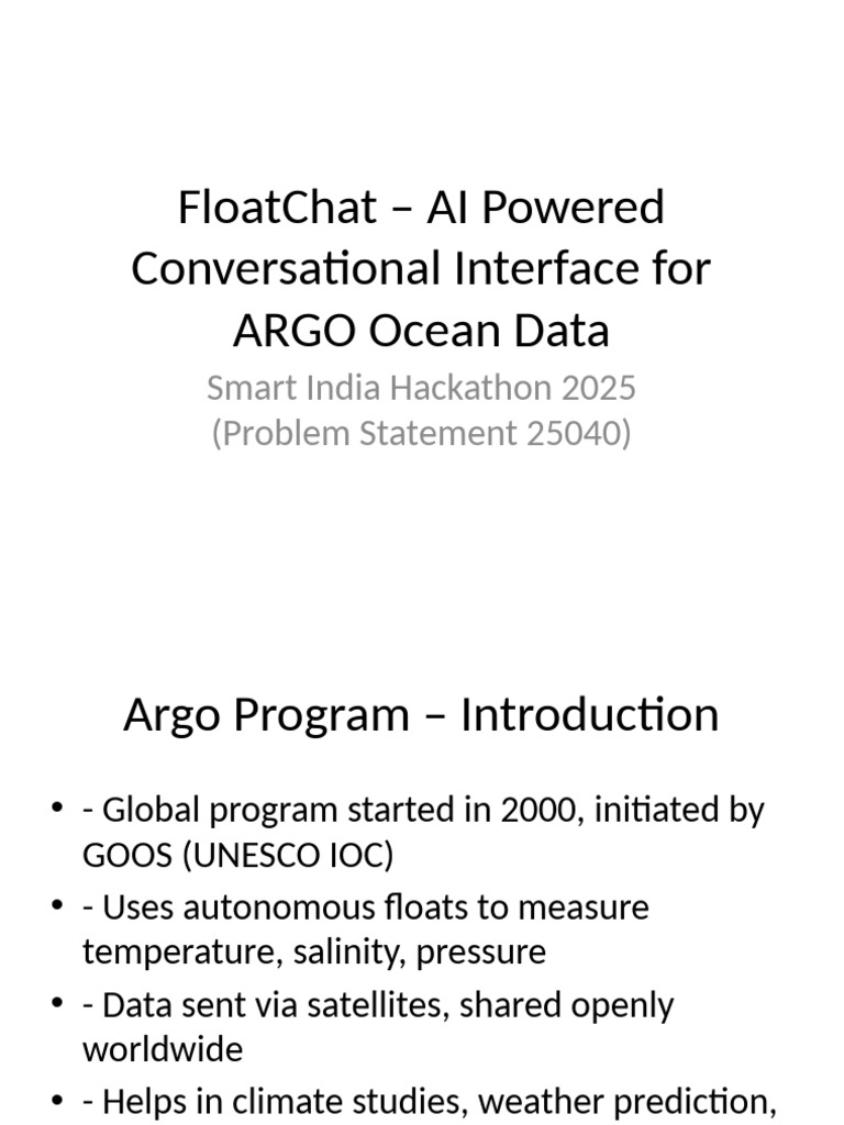 FloatChat SIH2025 Project | PDF | Computing | Earth Sciences