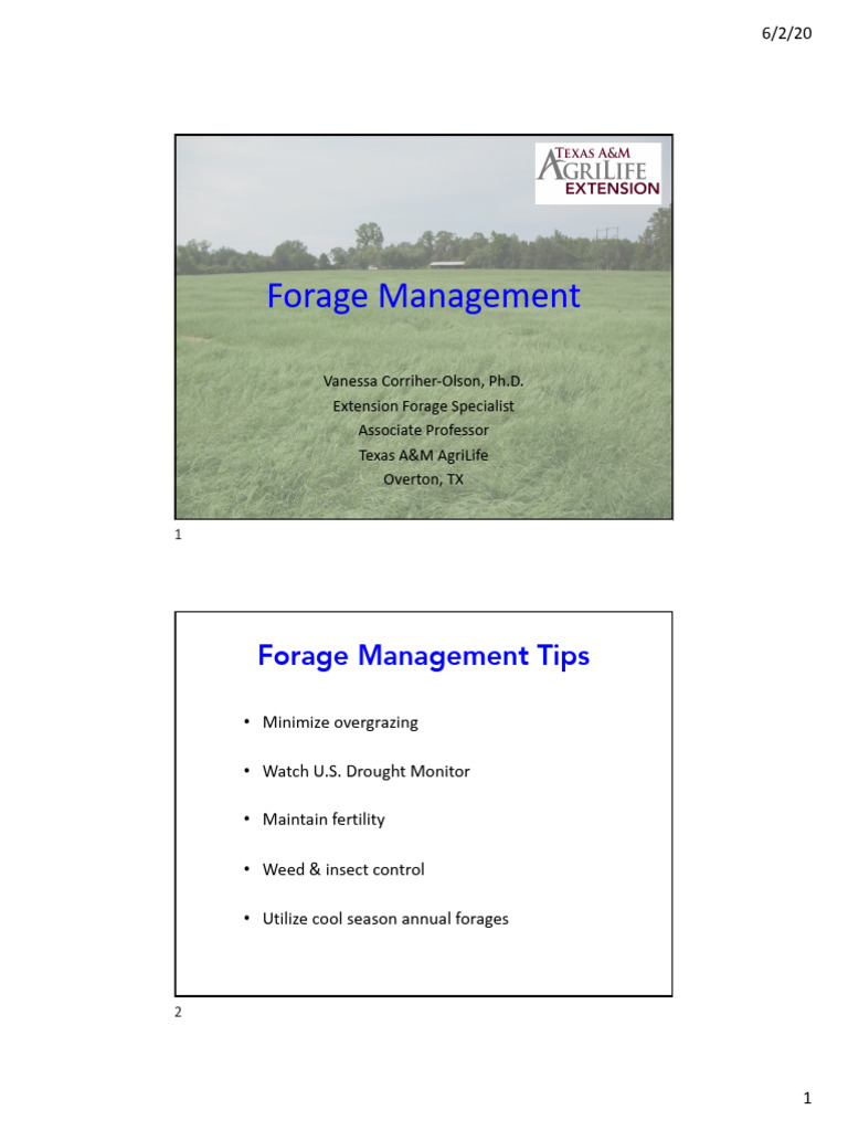 Forage Management Best Practices Guide | PDF | Plant Nutrition | Fertilizer