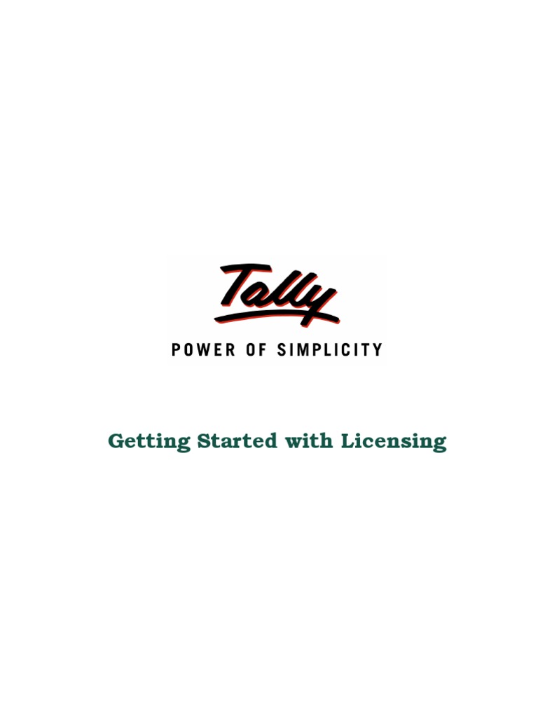 Getting Started With Licensing - Tally Helpdesk - Tally - ERP 9 - Tally ...