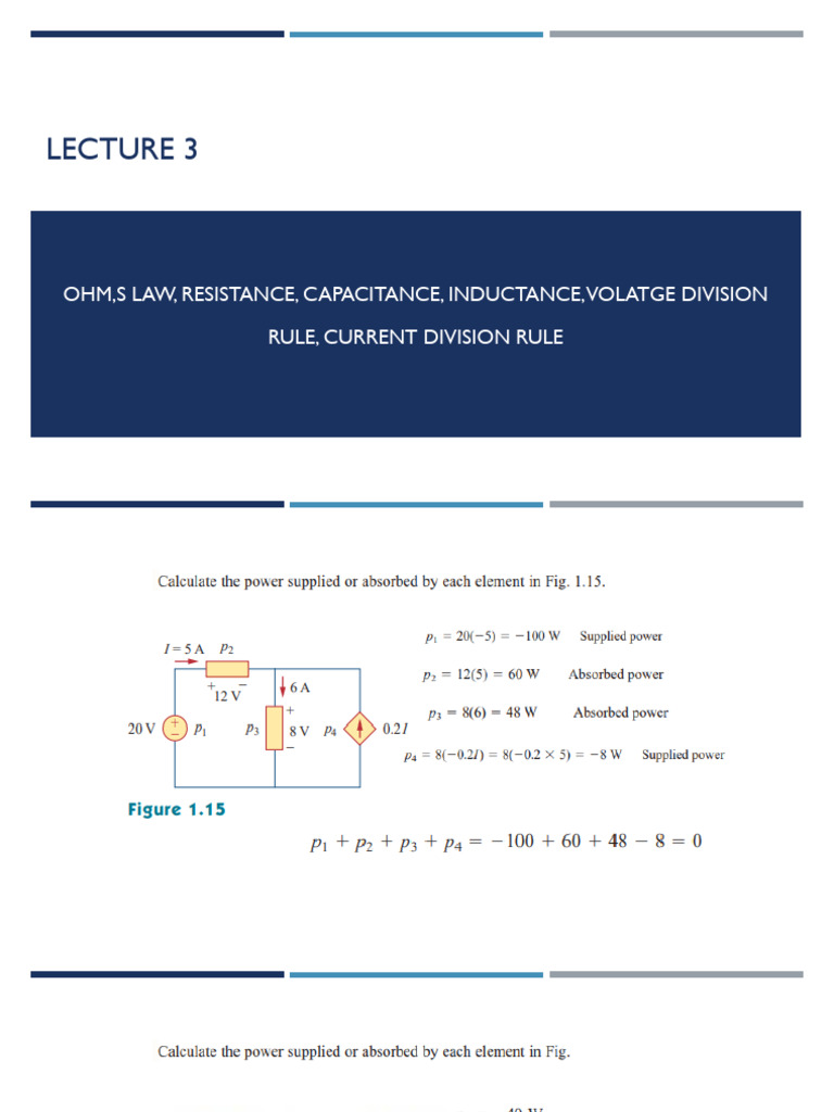 Lecture 3 | PDF | Electrical Network | Resistor