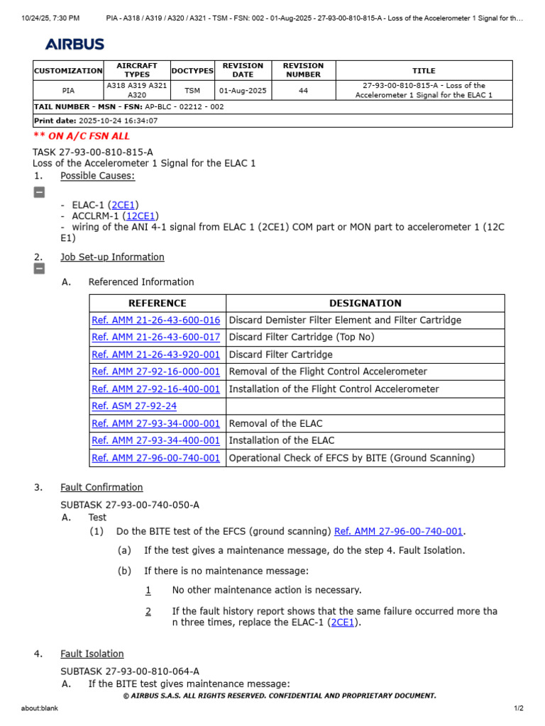 ELAC 1 Accelerometer Signal Loss Guide | PDF | Monoplane | Civil Aircraft