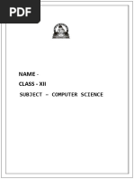 Class Xii Computer Science Practical File (Modified) | PDF | My Sql | Computer Program