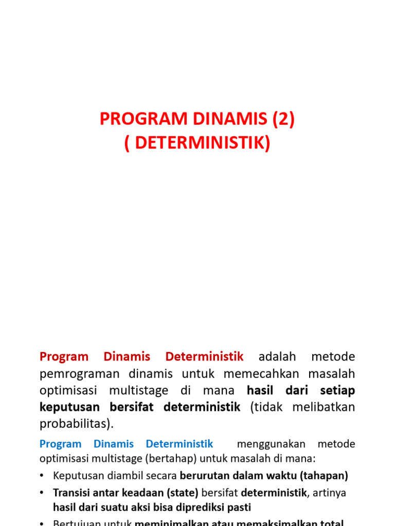 Program Dinamis Deterministik untuk Investasi | PDF