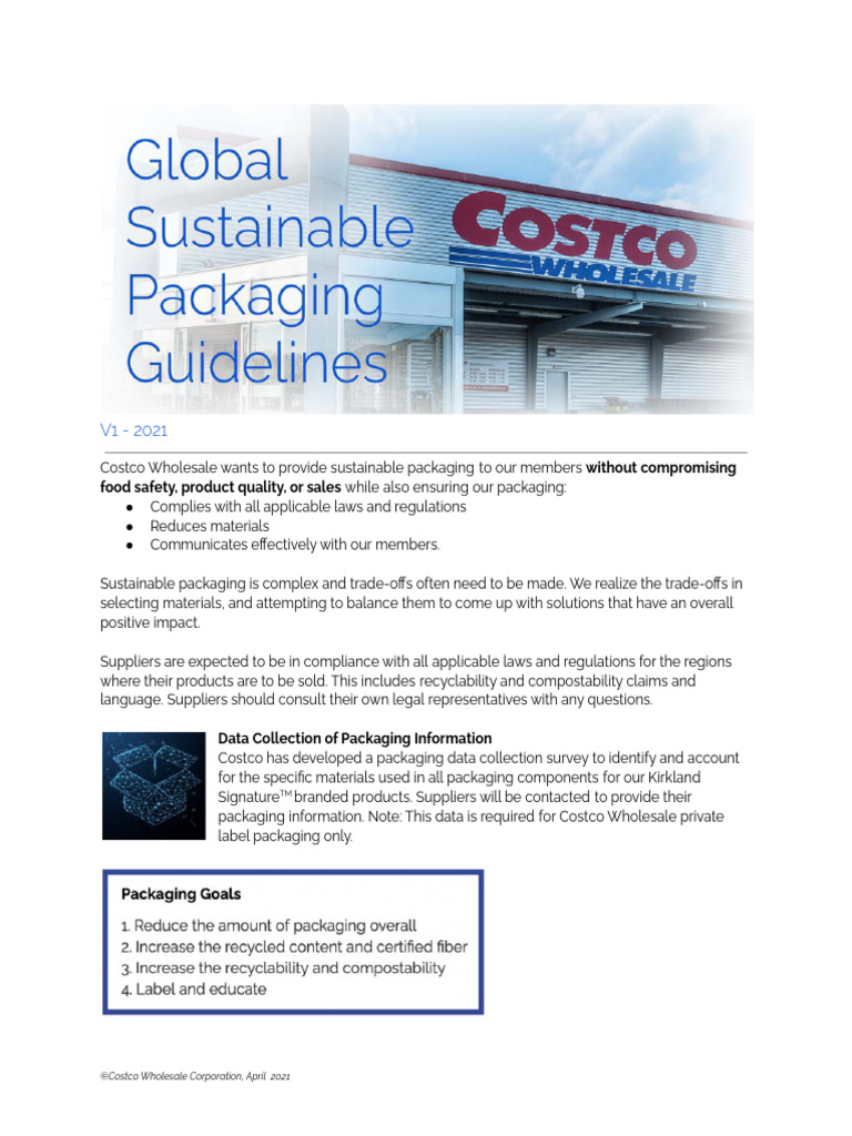 Costco Sustainable Packaging Guidelines | PDF | Recycling | Economy And ...