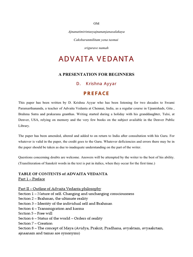 Advaita Vedanta | PDF | Brahman | Ātman (Hinduism)