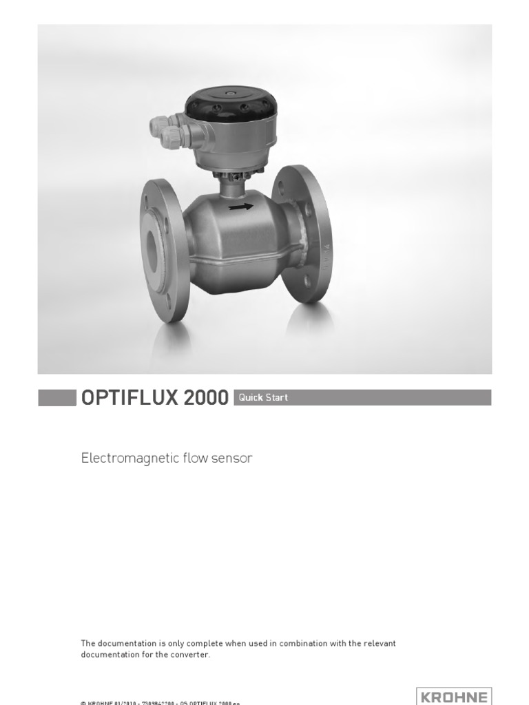 Krohne Optiflux 2000 Quick Start | Flow Measurement | Mechanical ...
