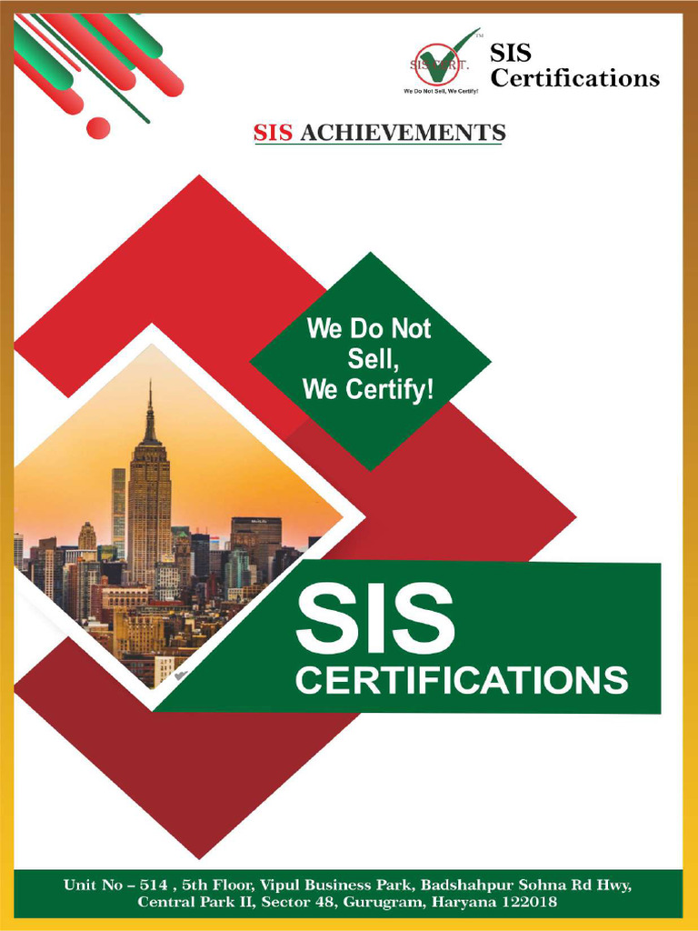 SIS Certifications Achievements | PDF