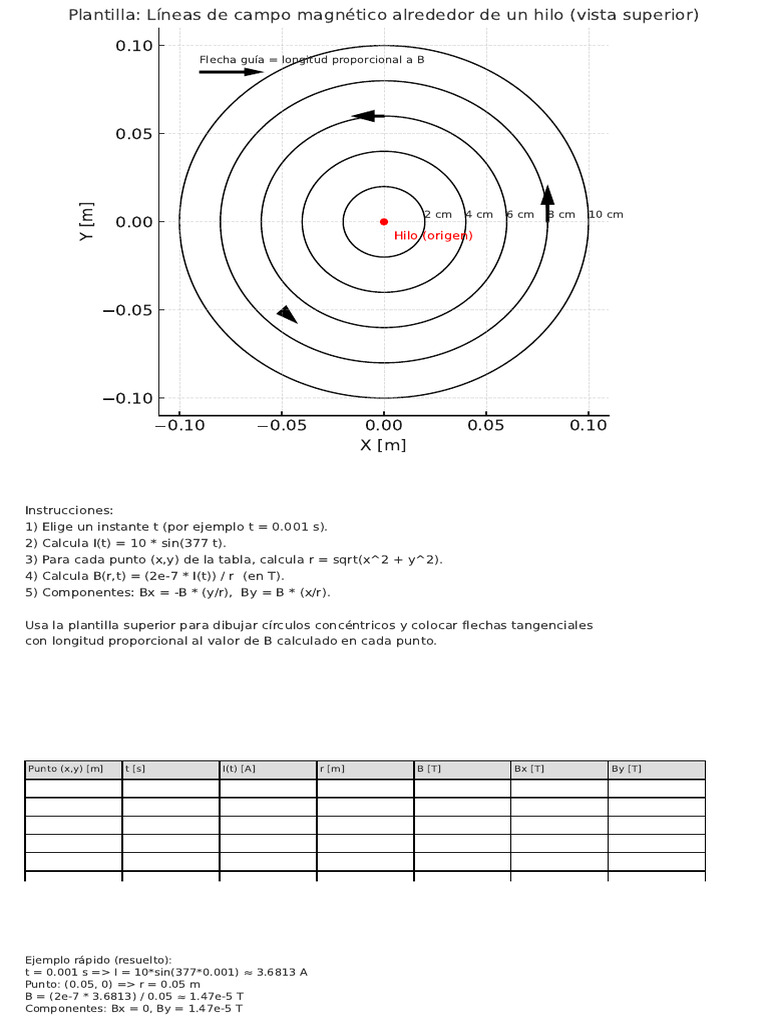 Plantilla Campos Magneticos Worksheet | PDF