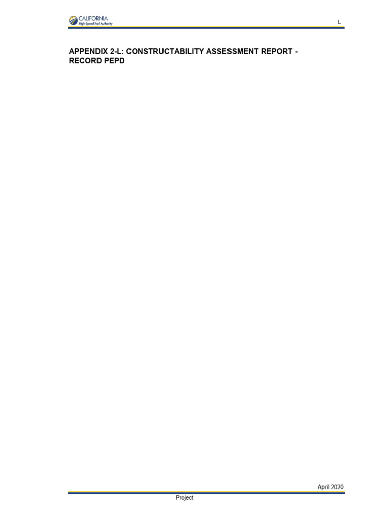 Draft EIRS JM V2-14 APP 2-L Constructability Assessment Report | PDF | Caltrain | Transport