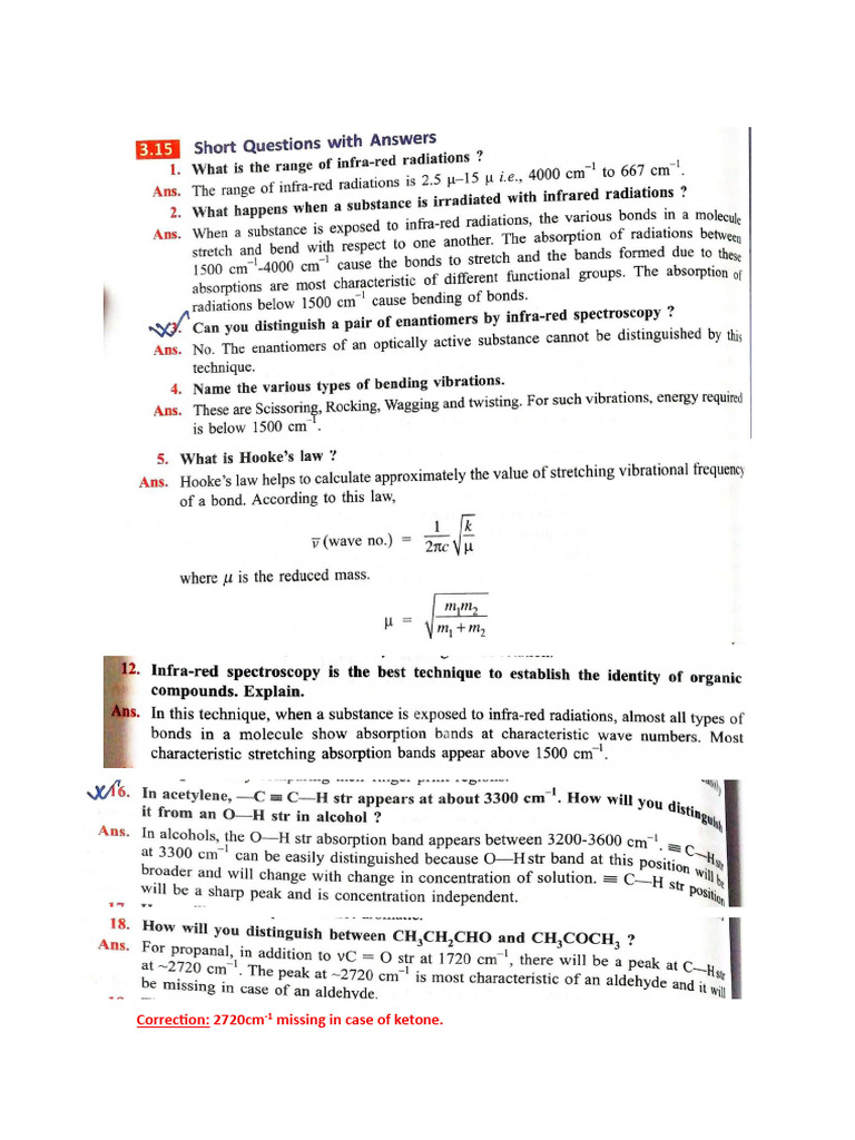 FTIR Reasoning Type Question and Anwers For Practice | PDF