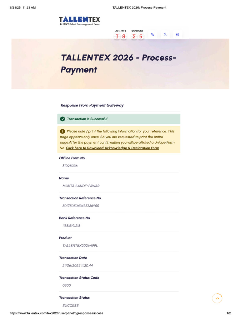 TALLENTEX 2026 - Process-Payment | PDF