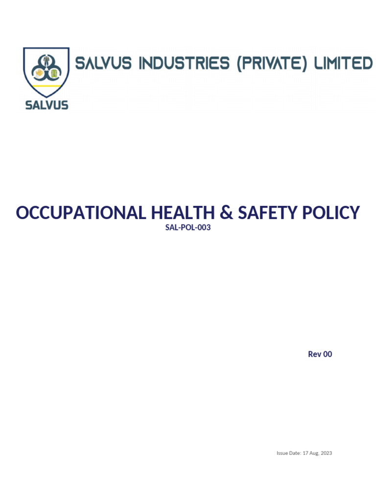 Occupational Health & Safety Policy | PDF