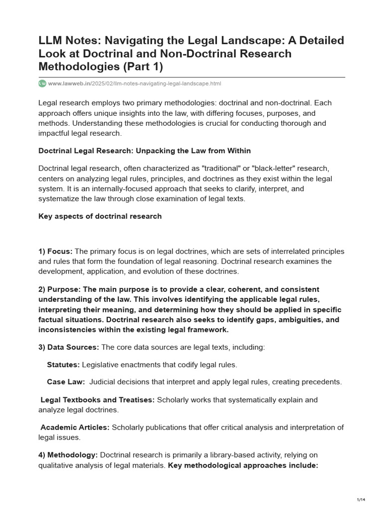 Legal Research Methodologies Explained | PDF | Methodology ...