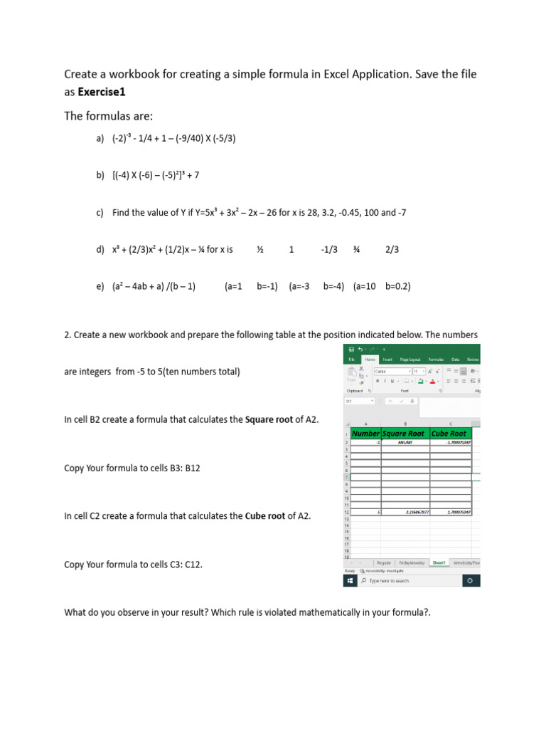 Creating Simple Formula | PDF